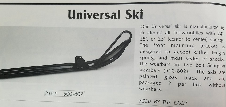 Sno-Stuff Universal Snowmobile Skis *PAIR* Black | Part# 500-802 ...