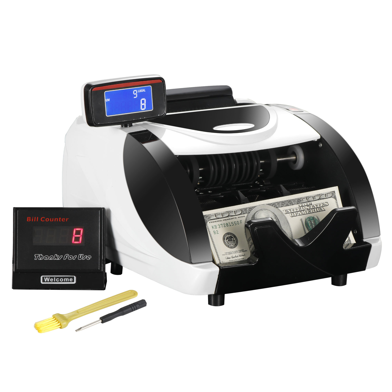 Money Bill Counter Machine Cash Counting Bank Counterfeit Detector ...