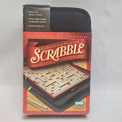 Scrabble 2001 Hasbro Game Folio Travel Special Edition Zipper Case New ...