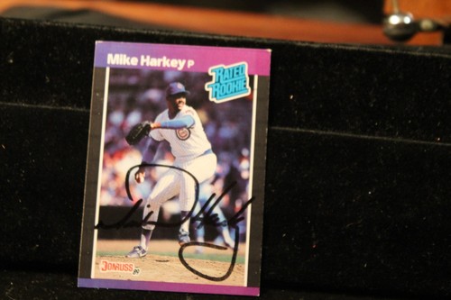 Mike Harkey Chicago Cubs Signed Card Autographed Auto | eBay