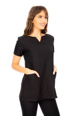 SIDE POCKET SPA BEAUTY HAIRDRESSING NAIL SALON MASSAGE THERAPIST TUNIC ...