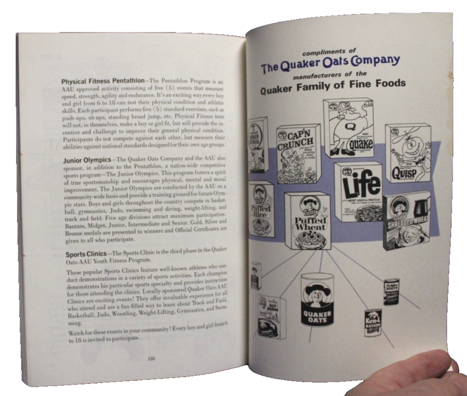 Vintage YOUR GUIDE TO FITNESS Quaker Oats Co. + button, sticker ...