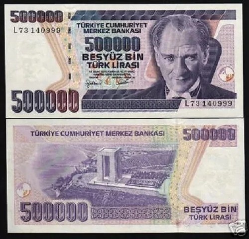 Turkey 500000 LIRA 1/2 Million P-212 1970 ( 1998 ) DAM UNC Turkish ...