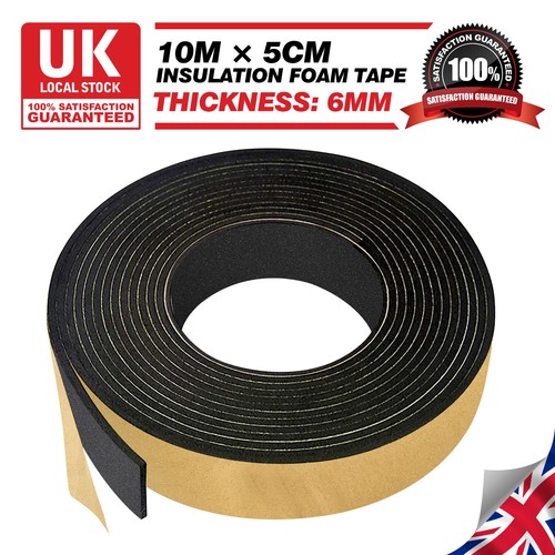 Neoprene 10M&50mm Self-Adhesive Backed Foam Sponge Strip Roll Tape ...
