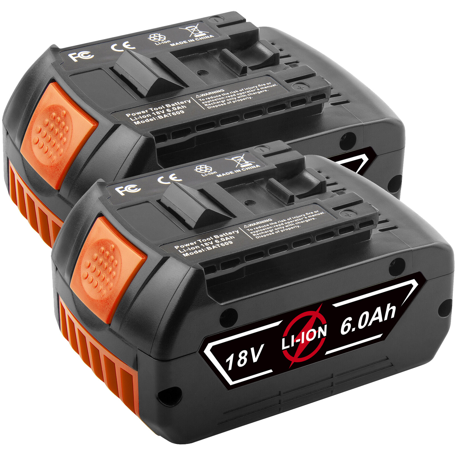 18V 6.0Ah For Bosch Li-ion Battery Charger BAT609 BAT610 BAT618 BAT611 ...