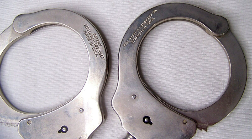 Vintage Handcuffs The Peerless Handcuff Company Pat 1531451-1872857 ...