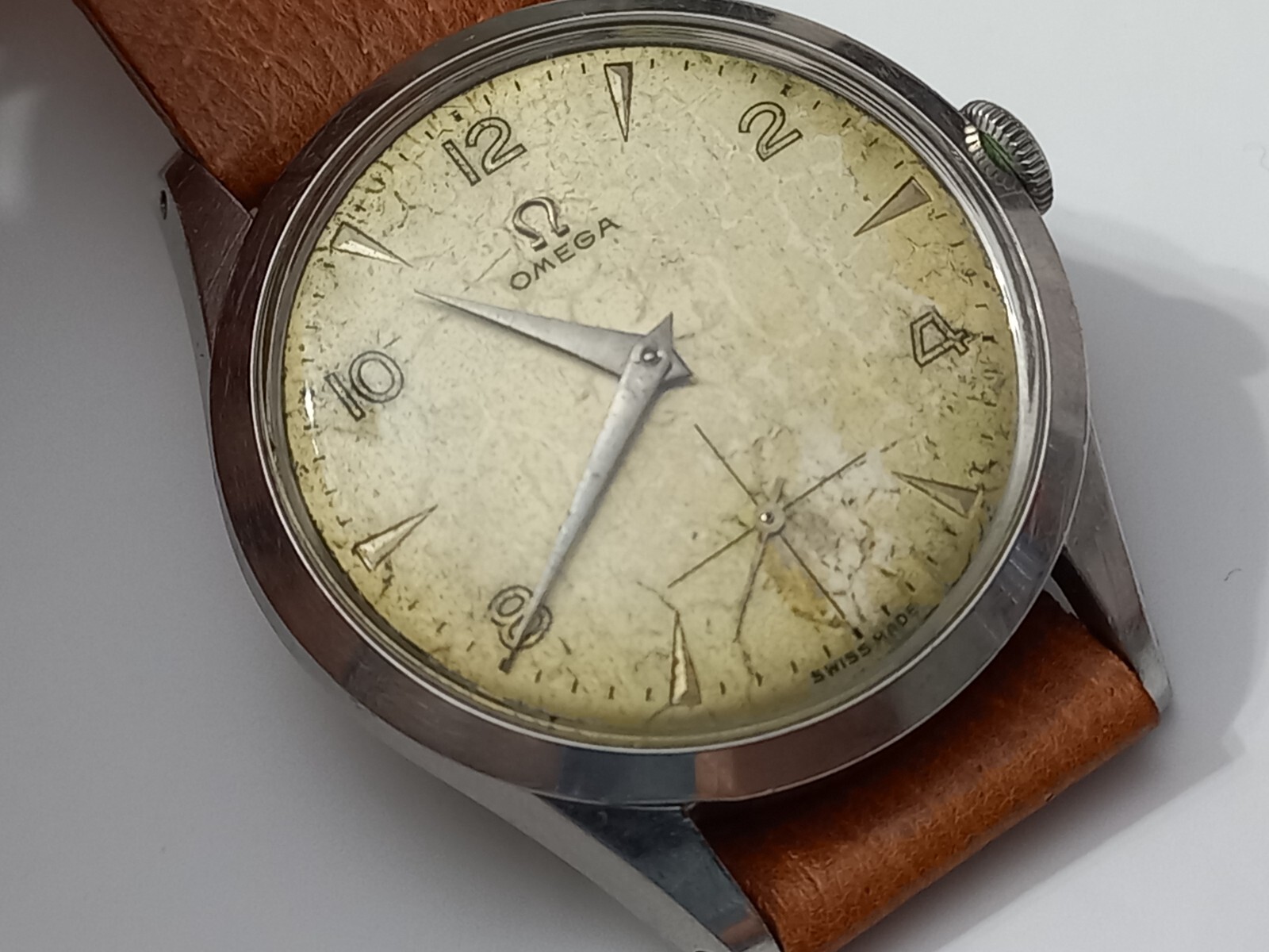 VINTAGE 1954 OMEGA 2750-9 MANUAL CAL 266 STAINLESS STEEL FULL SIZE 35MM ...