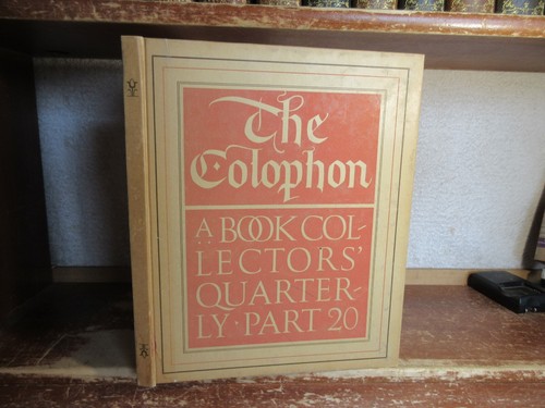 Old THE COLOPHON BOOK COLLECTORS QUARTERLY #20 1935 OSCAR WILDE ...