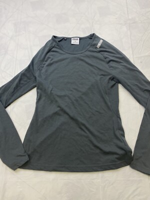 GymShark Gray Long Sleeve Shirt Workout Yoga Run Compression Logo M | eBay