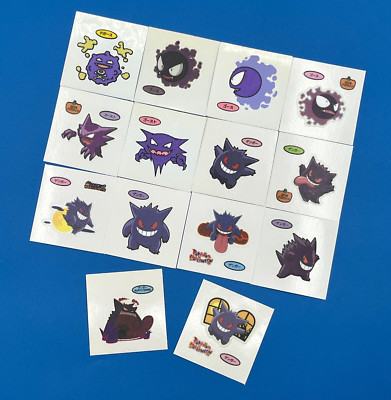 Lot 13 Gastly Haunter Gengar Mega Gengar set Pokemon Bread Sticker ...