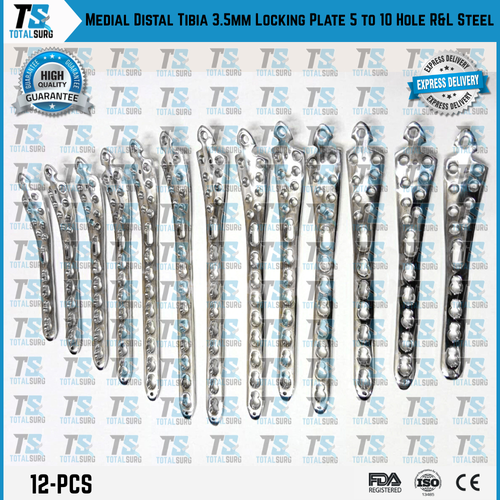 Medial Distal Tibia 3.5mm Locking ortho 5 to 10 Hole R&L Steel 12 PCs Set | eBay
