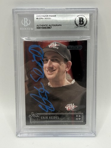 ERIK SEIDEL SIGNED 2006 RAZOR POKER WSOP TRADING CARD - BECKETT SLABBED ...