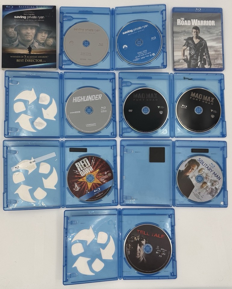 Blu-ray Lot Saving Private Ryan W Slip Red Dawn Highlander Mad Max Road ...