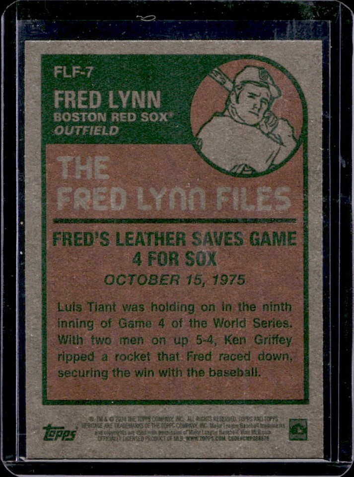 2024 Topps Heritage High Number Fred Lynn Files #FLF-7 Red Sox | eBay