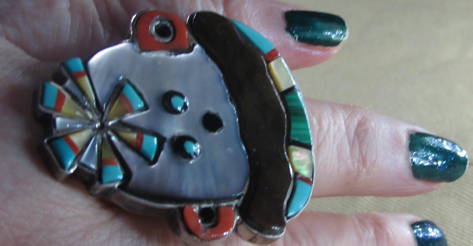 Navajo Patsy Spencer Bracelet Ring Pin-Pend Set Mosaic Inlay Eototo ...