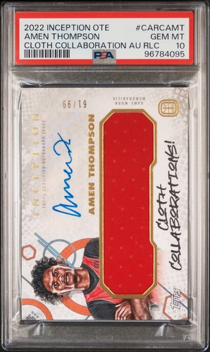 2022 TOPPS OVERTIME ELITE OTE AMEN THOMPSON PATCH AUTO RC ROCKETS 61/99 ...