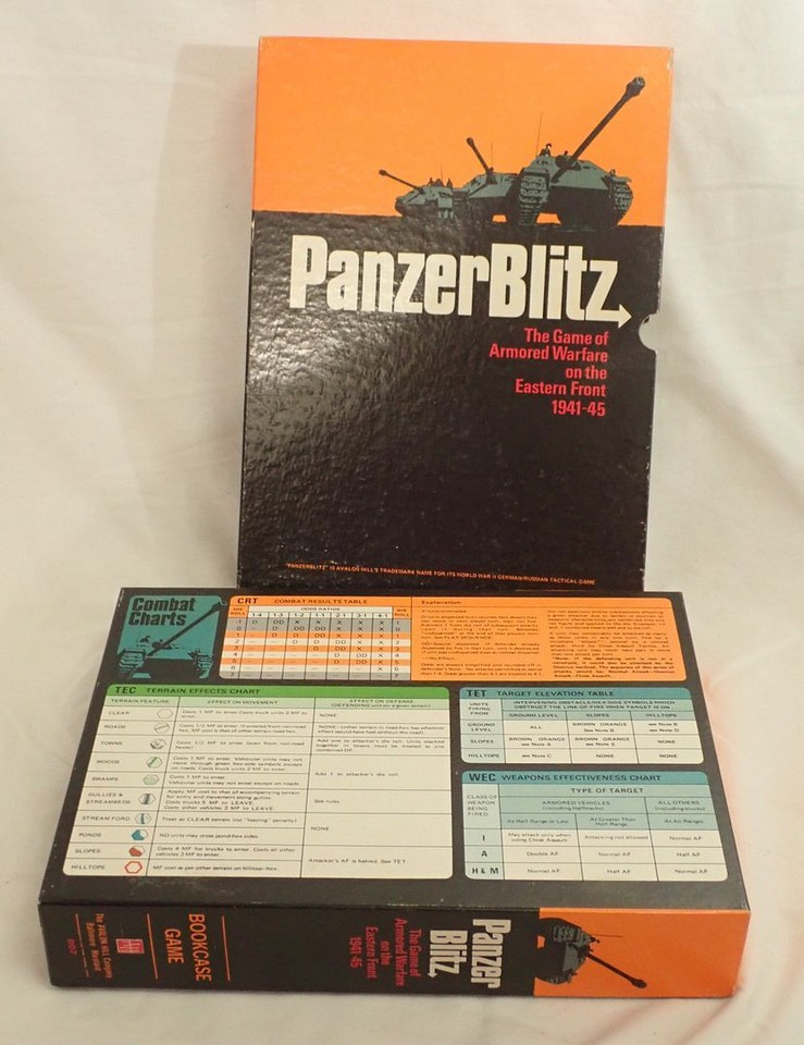 Panzer Blitz Avalon Hill Tank Bookcase Board Game Vintage Tactical ...