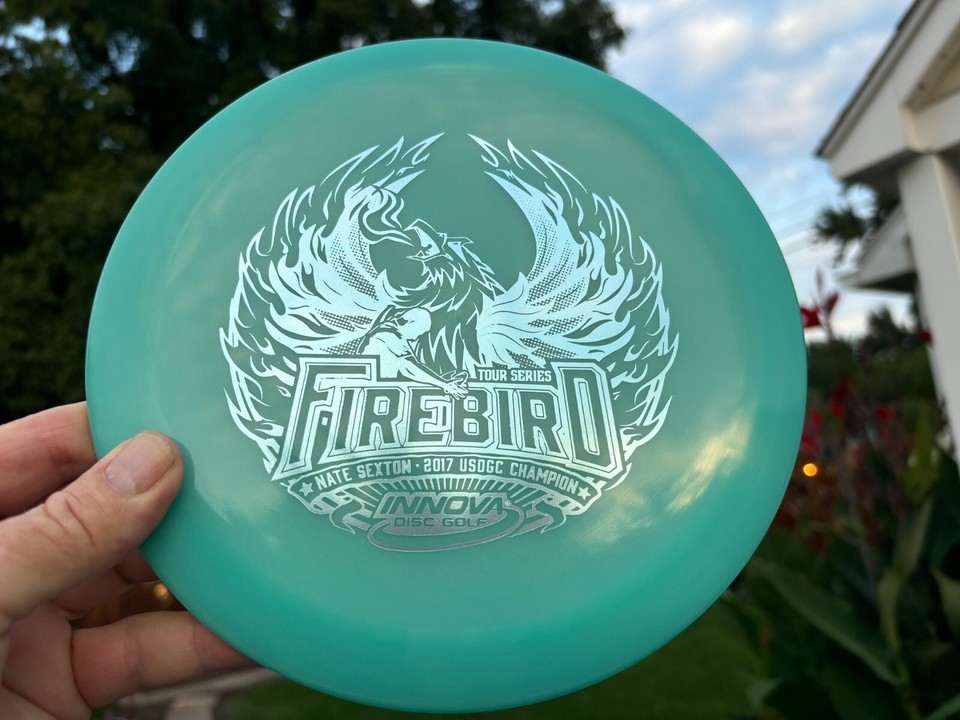 2018 Glow Nate Sexton FIREBIRD Disc Golf Penned 175G Silver Rare Innova ...