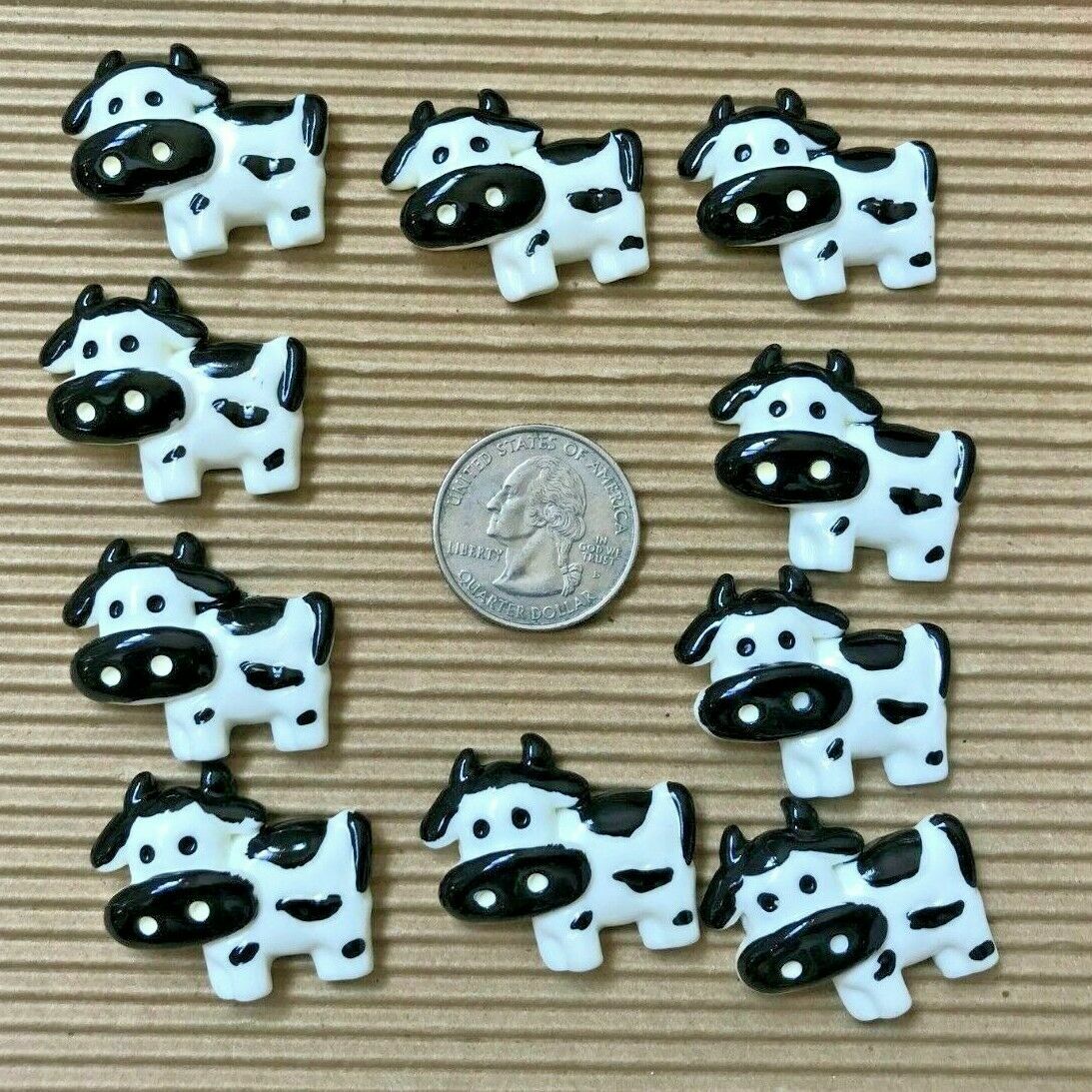 (2 pcs - 10pc) x 1.25" Resin Marvelous Moo Moo Cow/Ox Flatback ...