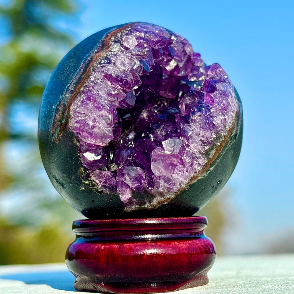 132G Natural Amethyst Opening Smile Cave Quartz Carving Crystal Healing ...