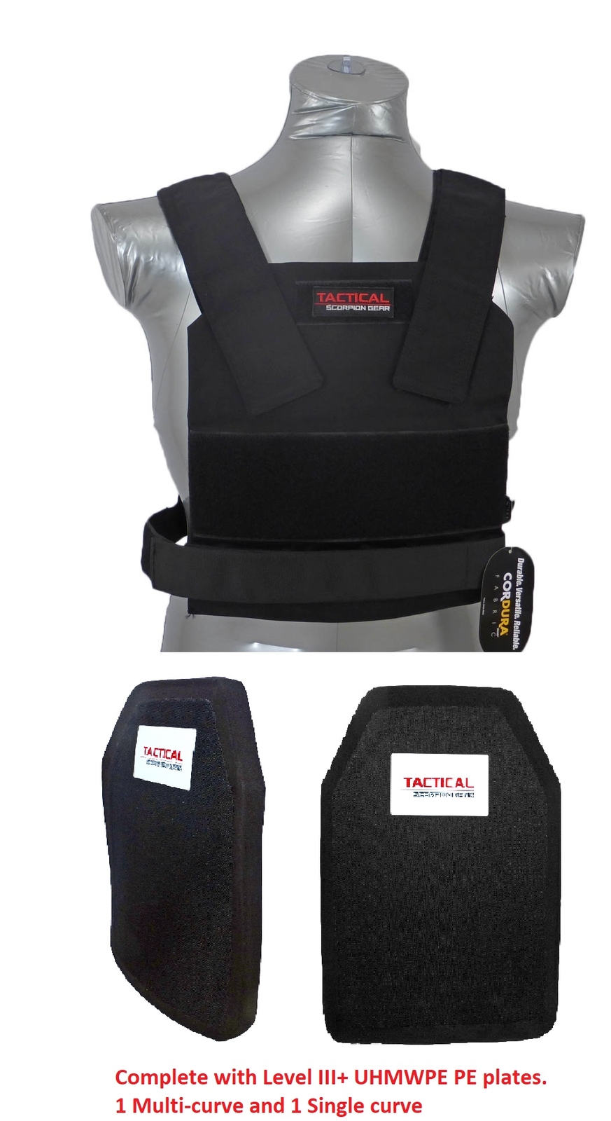 Tactical Scorpion Level III+ PE Body Armor Plates + Bobcat Concealable ...