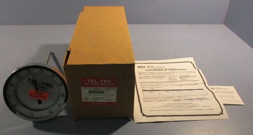 Tel-Tru Thermometer AA575R Analog Dial Thermometer 8" Stem 0-50 Deg C ...