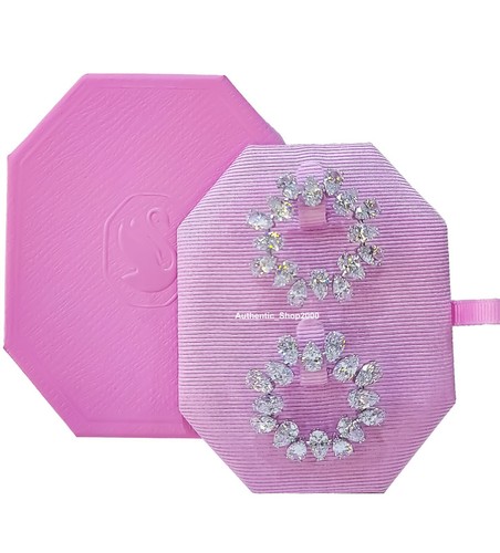 100% SWAROVSKI Rhodium Pear Cut Sparkle crystals Millenia earrings ...