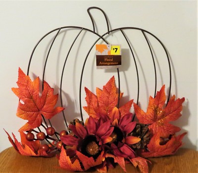 Wire Frame Pumpkin/Floral Fall Decor NWT | eBay