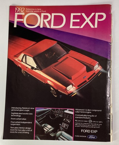 Ford EXP Print Ad Original Vintage 1982 Rare Red | eBay