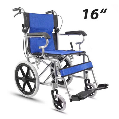 16" Foldable Wheelchair Park Brakes Lightweight Soft for Elderly and ...