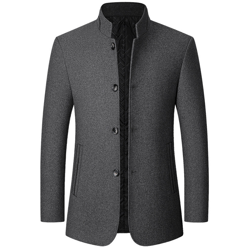Mens Business Slim Stand-Up Collar Formal Simplicity Suit Jackets Coats ...