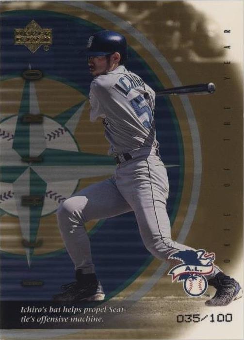 2001 Upper Deck Rookie Update - Ichiro Suzuki Rookie of the Year Gold ...