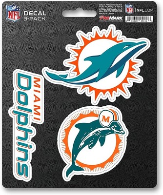 Miami Dolphins Set of 3 Die Cut Decal Stickers Retro Logo Free Ship 3x3 ...