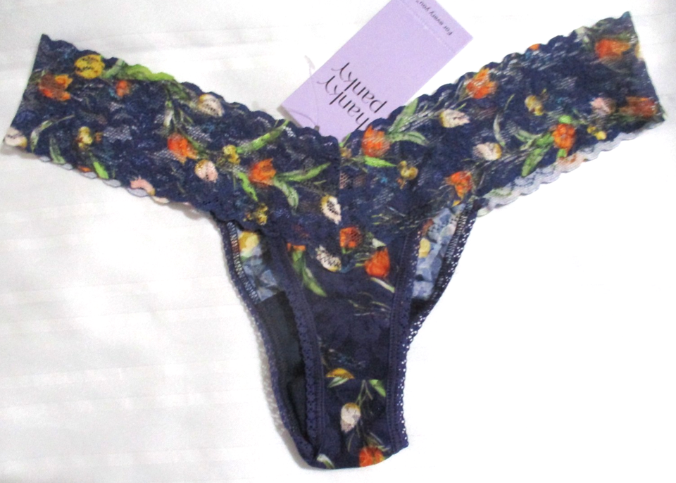 HANKY PANKY ONE SIZE OS THONG 4911 LOW RISE MULTICOLOR FLORAL NYLON ...