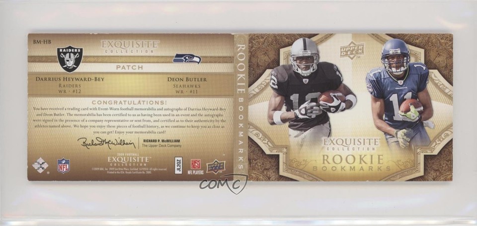 2009 Exquisite Collection Gold /50 Darrius Heyward-Bey Deon Butler Auto ...