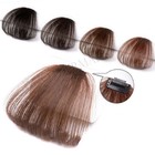Thin Neat Air Bangs Human Hair Extension Clip In Fringe Front Hairpiece ...