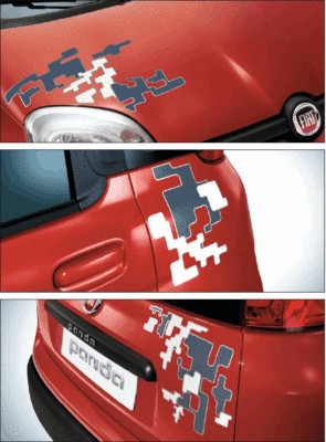 Kit 3 Adesivi Stickers Camouflage ORIGINALI Fiat Panda New FCA set 3pz ...