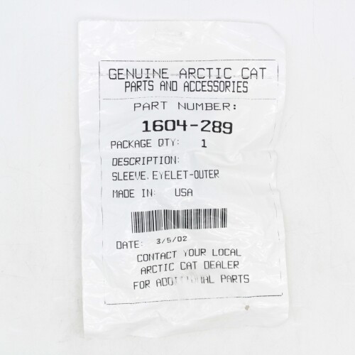 Arctic Cat Outer Eyelet Sleeve Part Number - 1604-289 | eBay