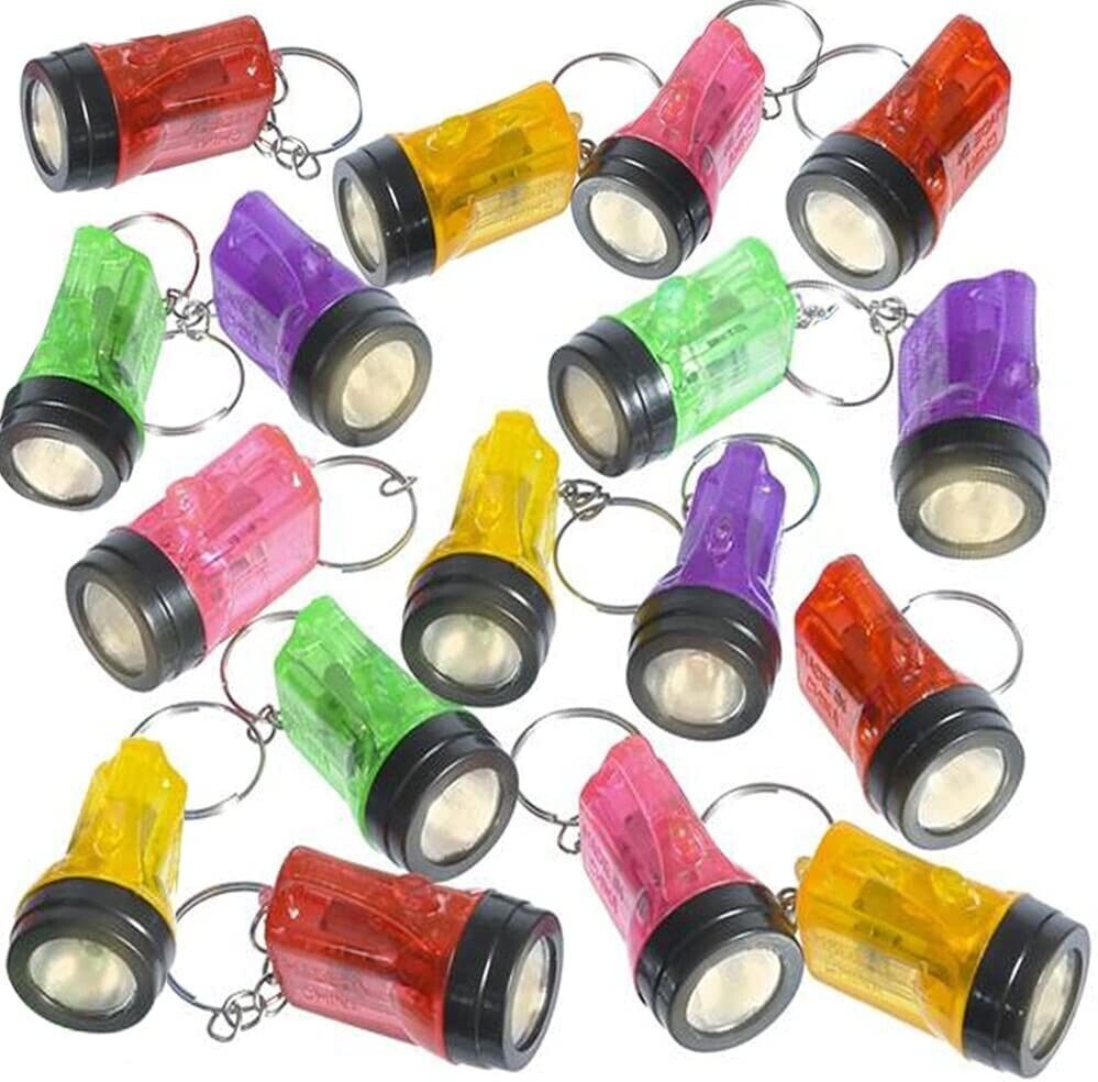 48 Mini Flashlight Keychains Assorted Neon Colors Party Favor Toys (4 ...