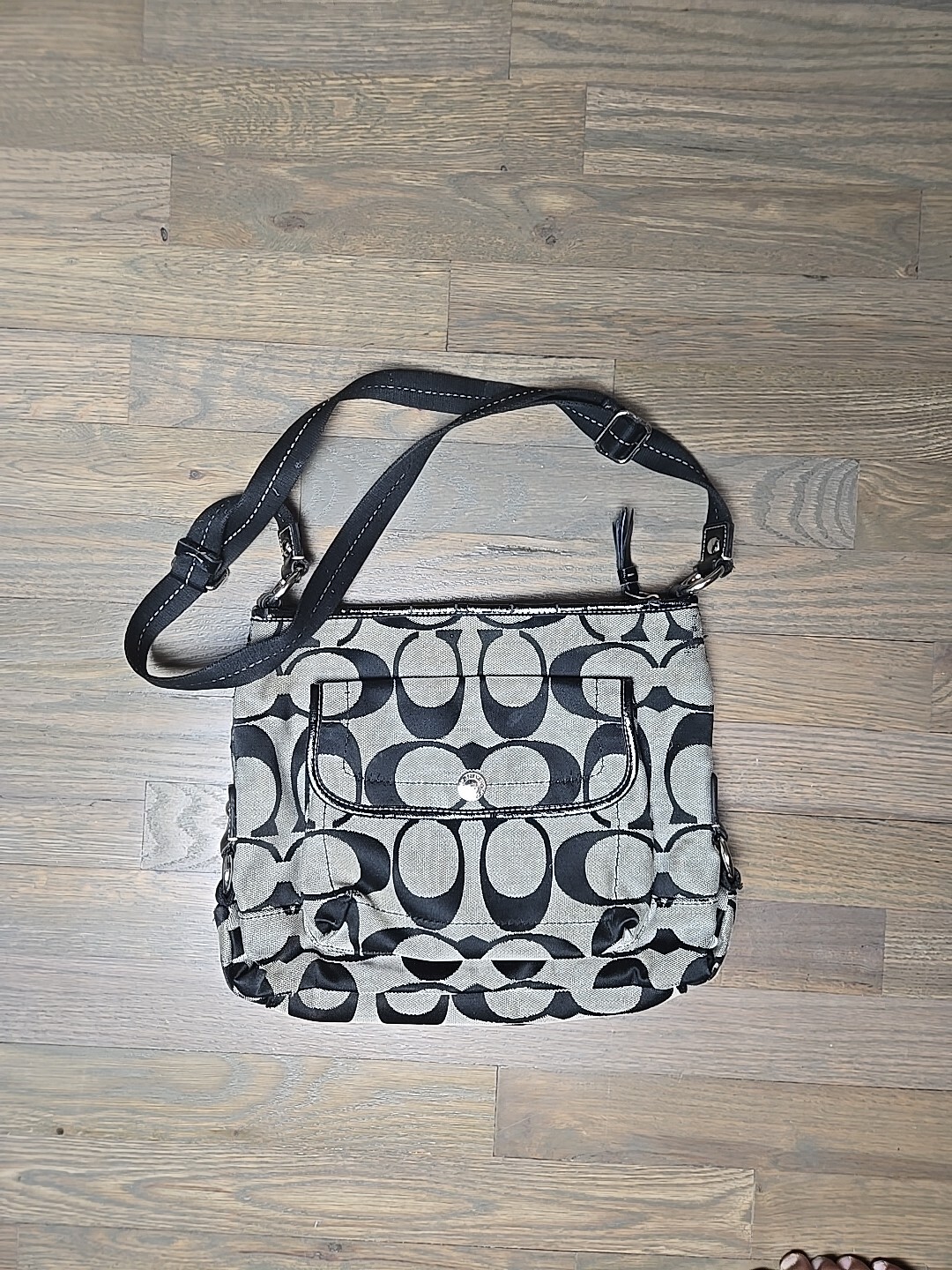 Coach Daisy Signature Monogram Bag Purse Shoulder Vtg… - Gem