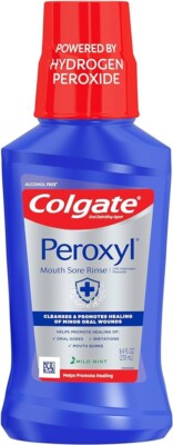 Colgate Peroxyl Antiseptic Mouth Sore Rinse, Alcohol Free, 1.5% ...