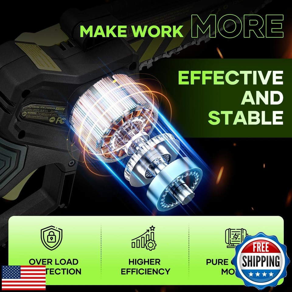 Saker Mini Chainsaw|6 Inch Chainsaw[2025 Upgraded Motor]|Mini Cordless ...