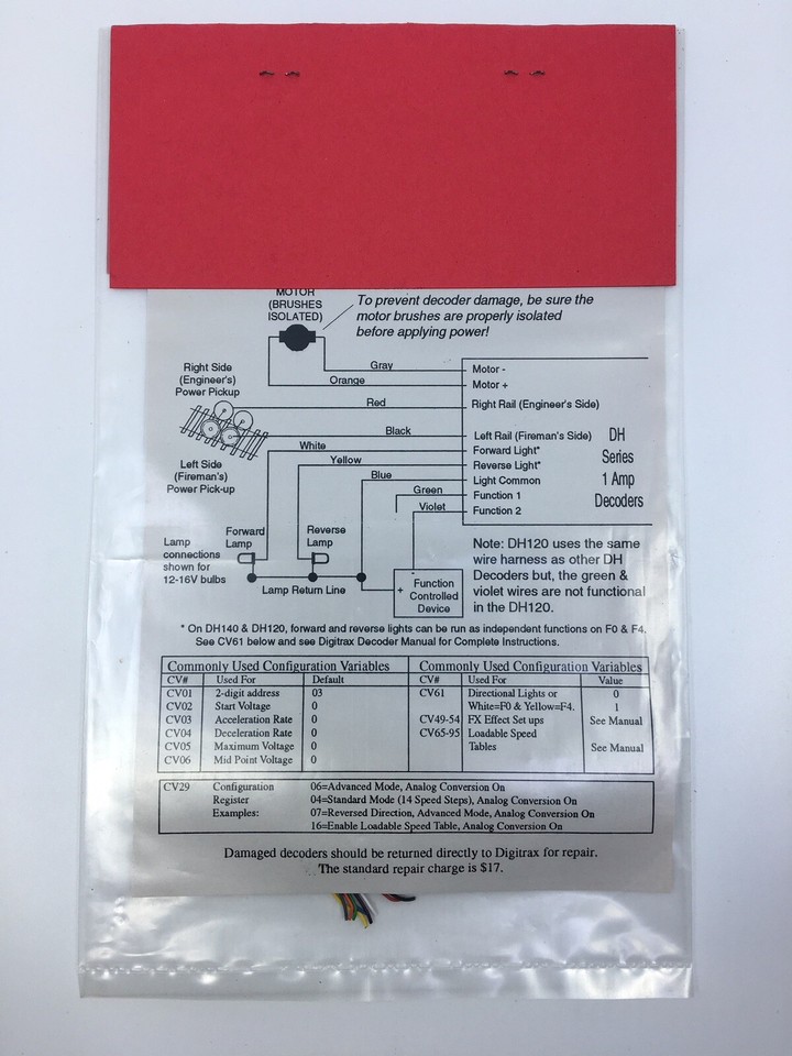 Digitrax DH140 DCC 1 Amp Digital Command Control Mobile Decoder | eBay