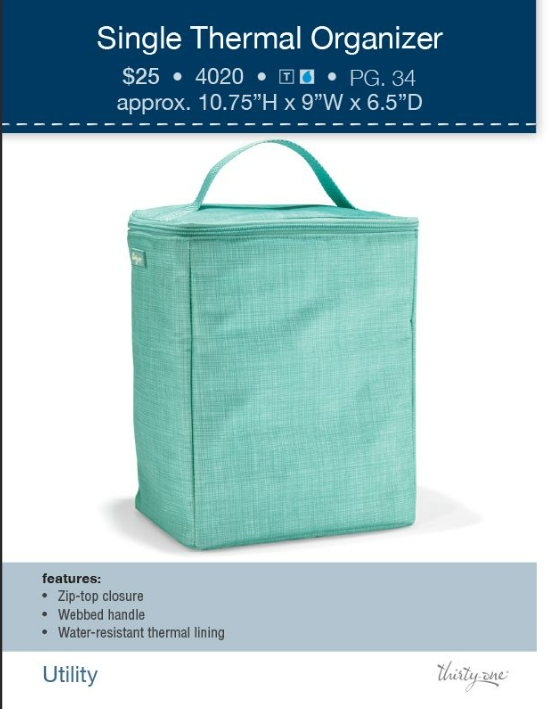 THIRTYONE Thirty One 31 Gifts Single Thermal Organizer NWT Turquoise ...