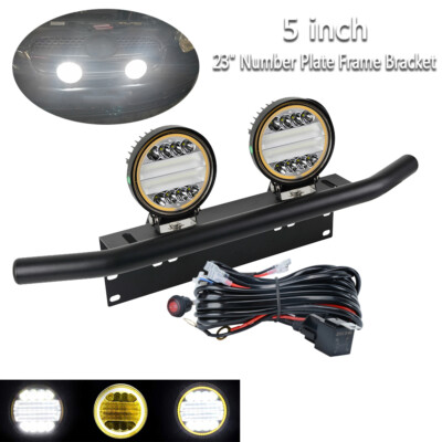 2pc 5''Inch LED Work Round Light Bar Spot Flood Driving Fog Amber Lamp ...