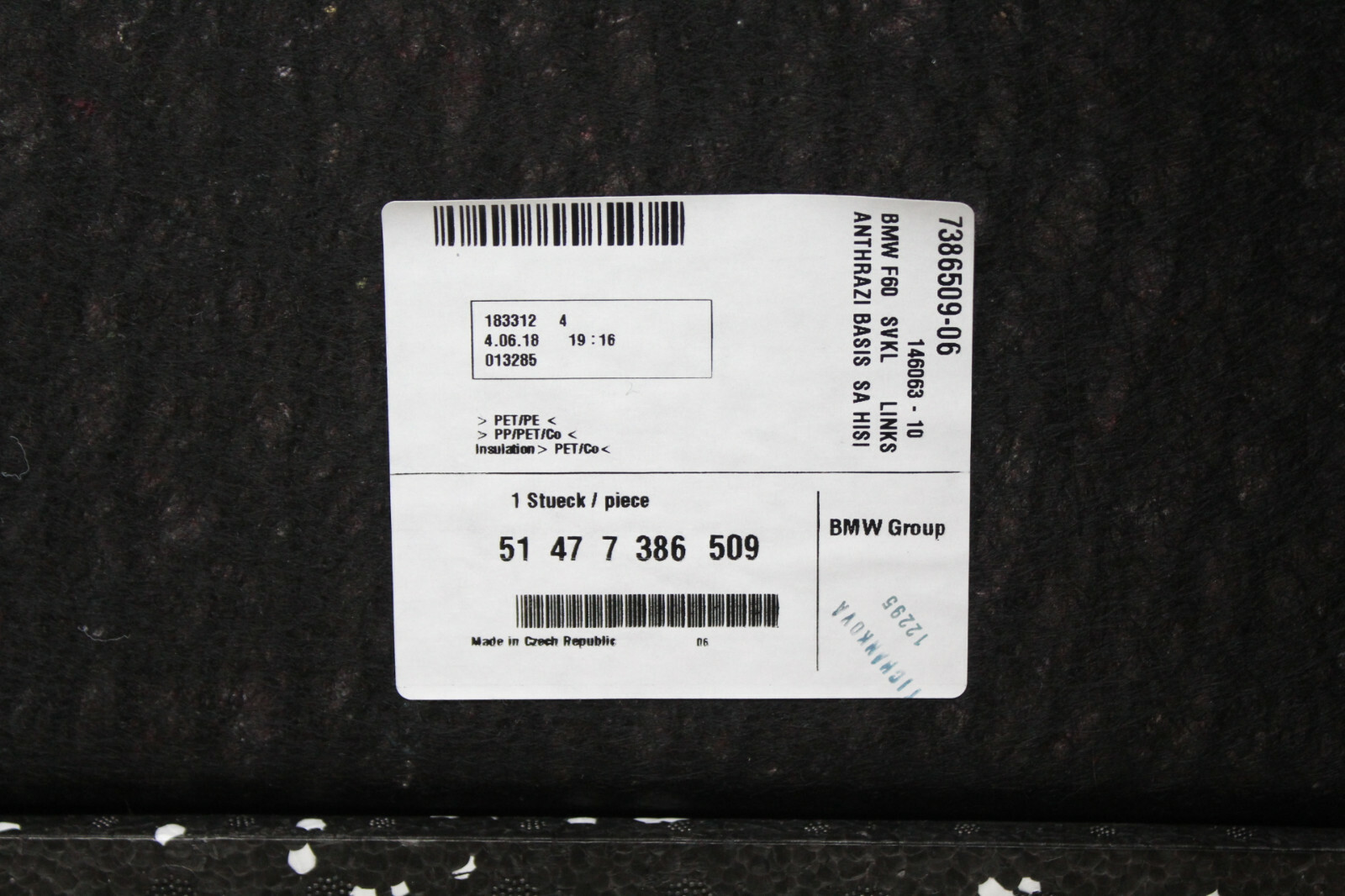 2019 MINI COOPER COUNTRYMAN F60 TRUNK CARGO COVER TRIM PANEL LEFT OEM ...