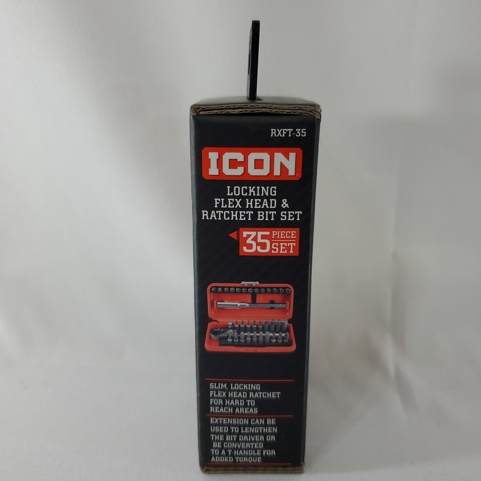 New ICON 35 Piece Locking Flex Head Ratchet & Bit Set Model RXFT-35 ...