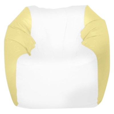 28" H x 36" W x 36" D White/Fighting Lady Yellow Large Round Bean Bag ...