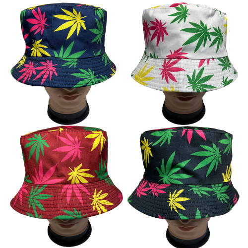 RASTA MARIJUANA POT LEAF Bucket Hats Boonie Fishing Visor Sun Cap ...