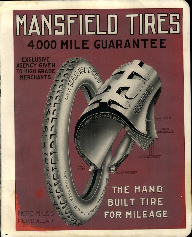 1918 PAPER AD COLOR Shapleigh Bicycle Mansfield Hand Built Tires | eBay